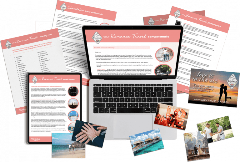 Romance Travel Marketing Content Bundle | Wanderlust Social