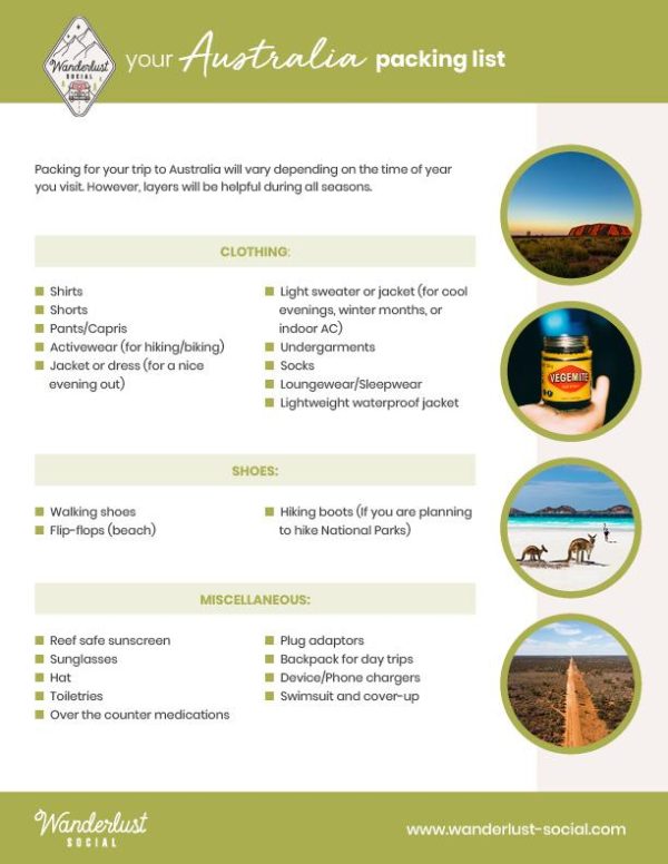 Australia Packing List | Wanderlust Social