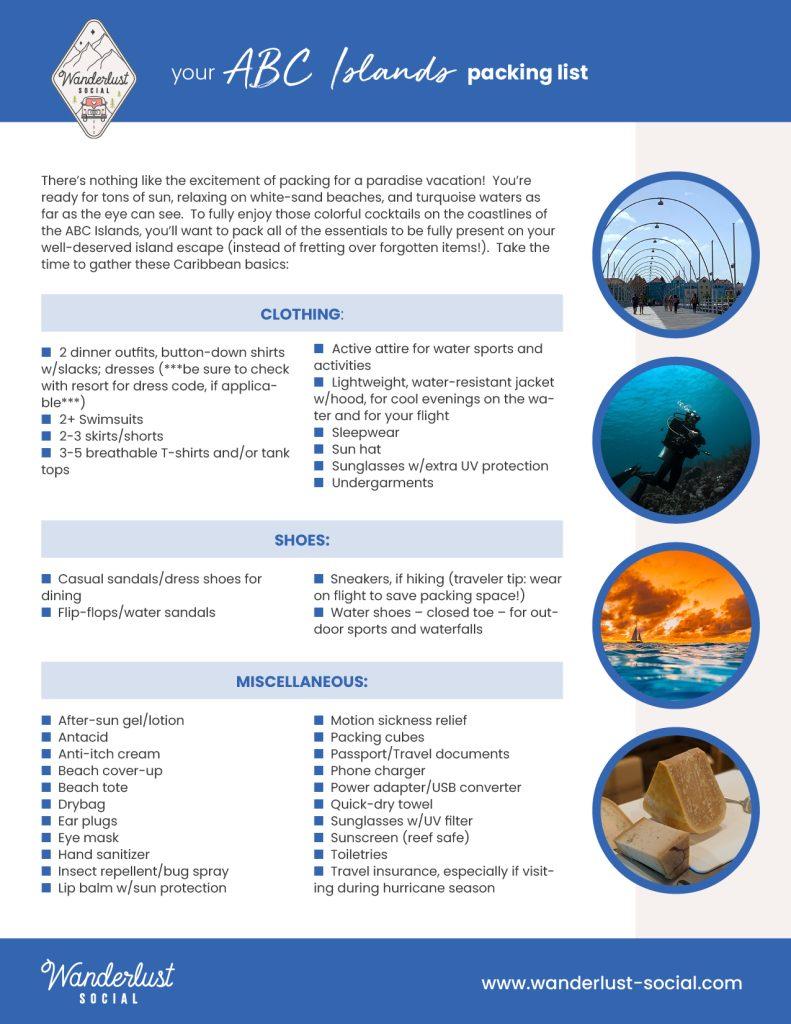 ABC Islands Packing List | Wanderlust Social