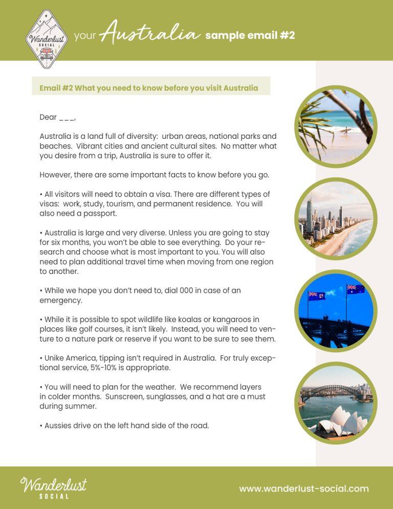 What you need to know before you visit Australia Email | Wanderlust Social