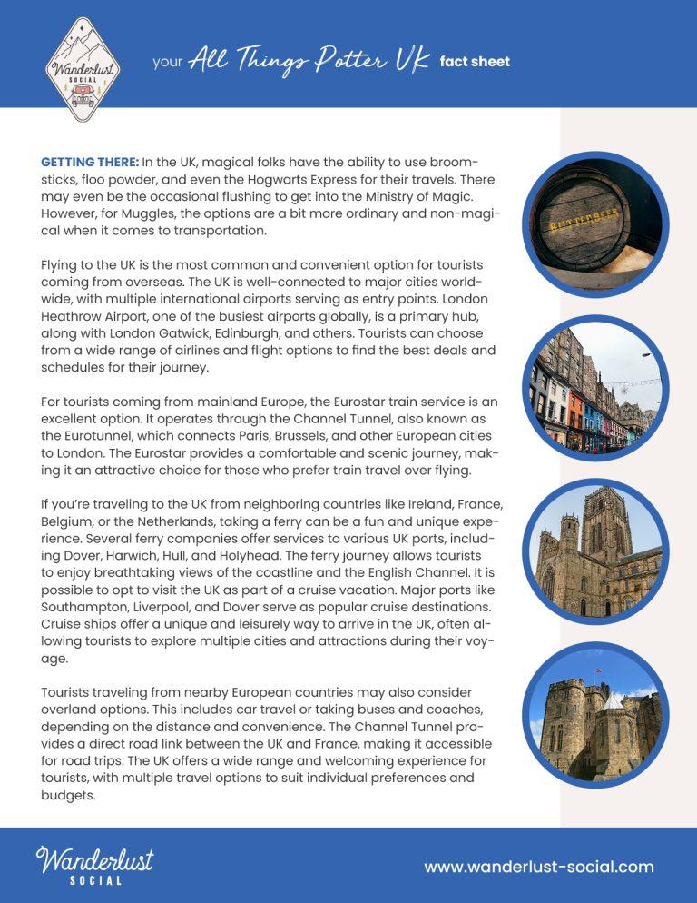 All Things Potter Postcards UK Fact Sheet | Wanderlust Social