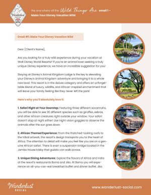Make Your Disney Vacation Wild Email | Wanderlust Social