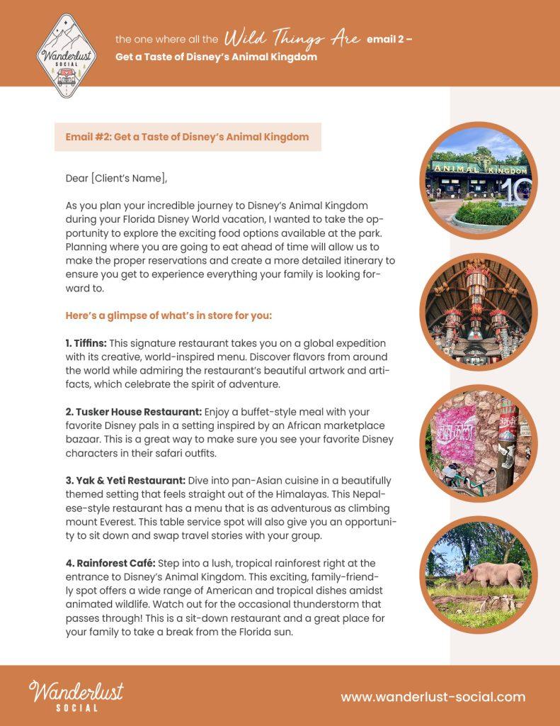 Get a Taste of Disney’s Animal Kingdom Email | Wanderlust Social