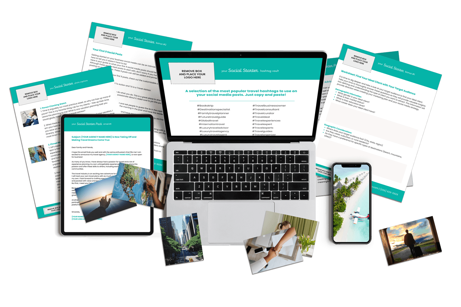 Social Starter Pack Marketing Content Bundle | Wanderlust Social