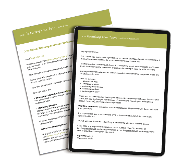 Recruiting Your Team Marketing Content Bundle | Wanderlust Social