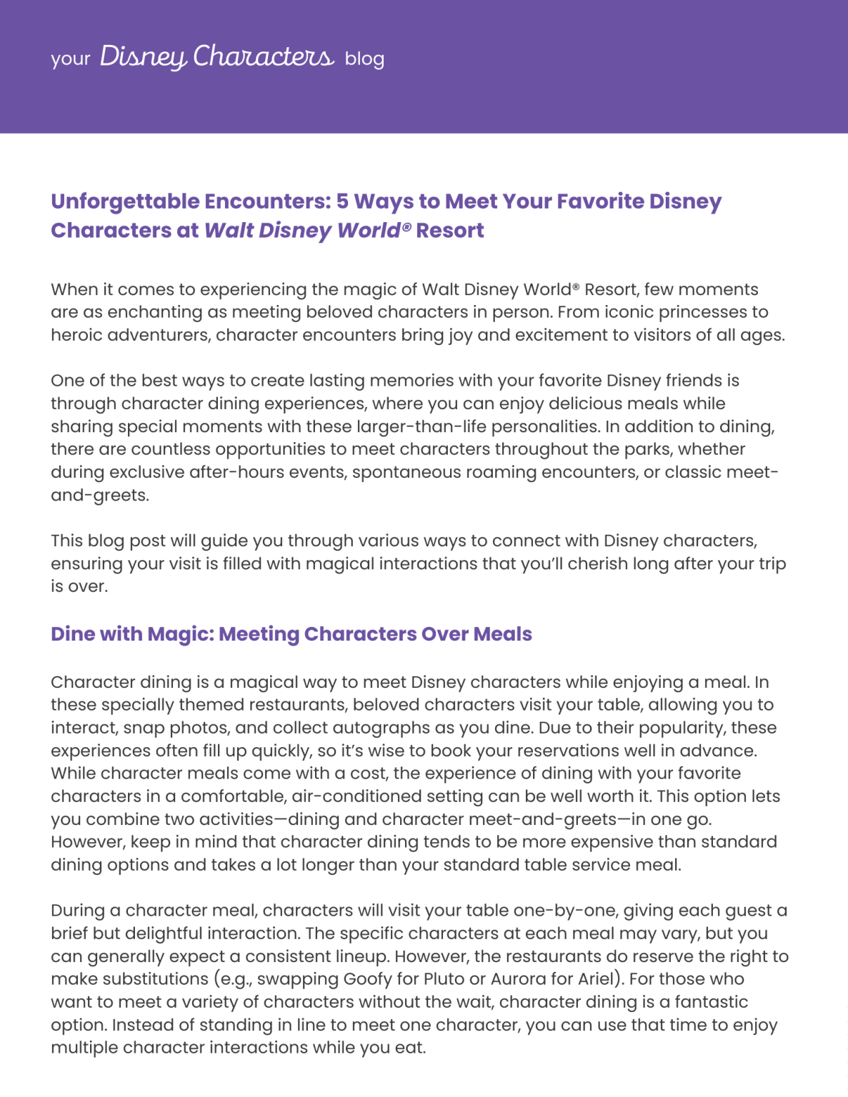 Unforgettable Encounters: 5 Ways to Meet Your Favorite Disney ...