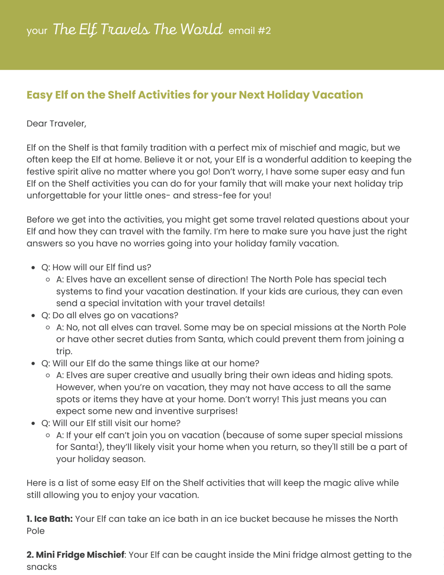 Easy Elf on the Shelf Activities for your Next Holiday Vacation, Email ...