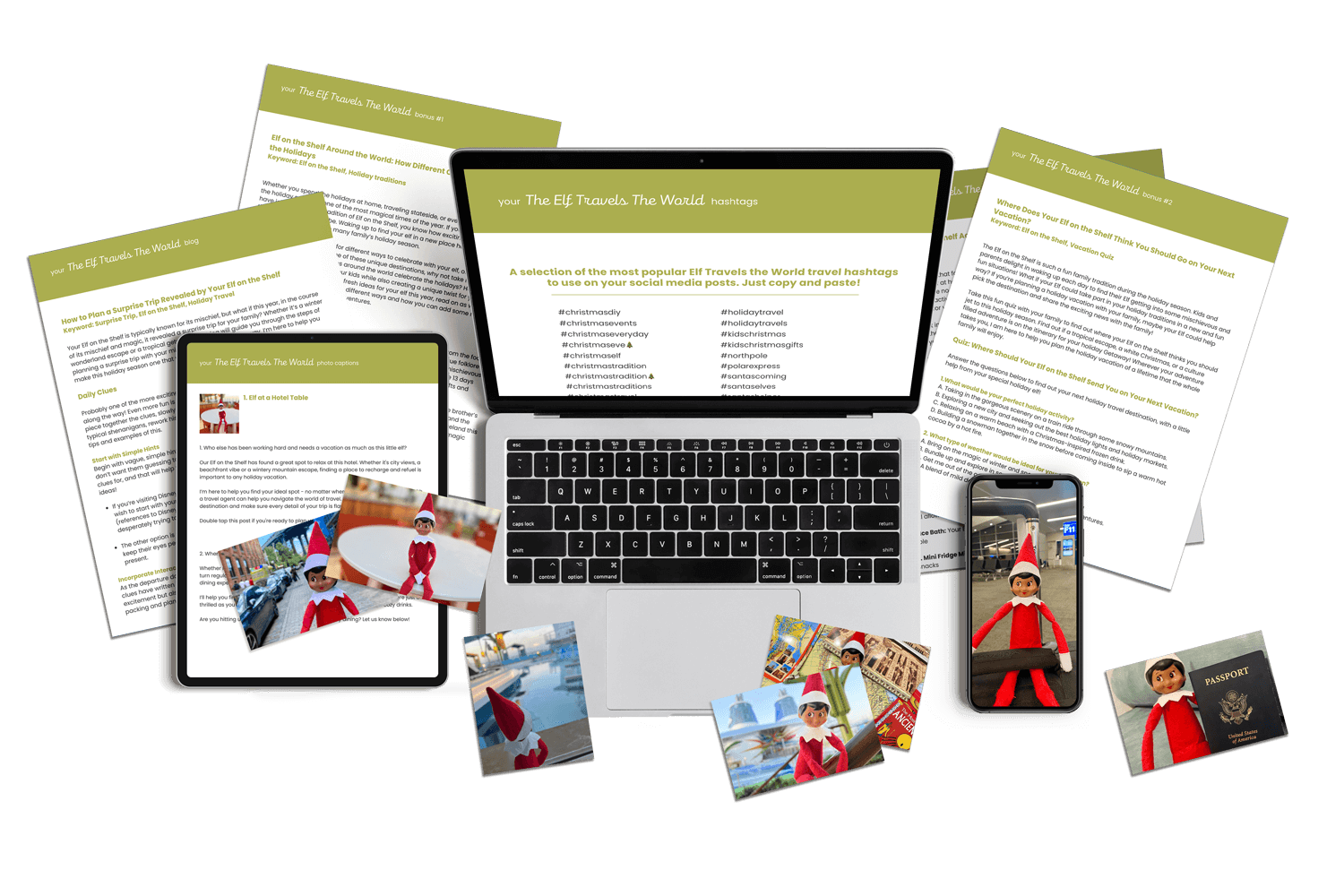 The Elf Travels The World Marketing Content Bundle | Wanderlust Social