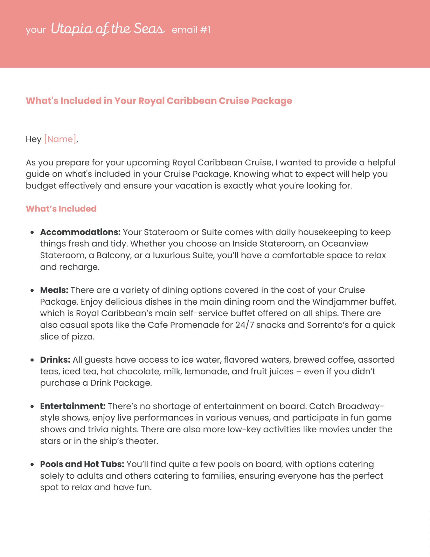 What's Included in Your Royal Caribbean Cruise Package, email ...