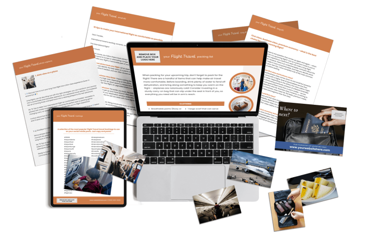 Flight Travel Marketing Content Bundle | Wanderlust Social