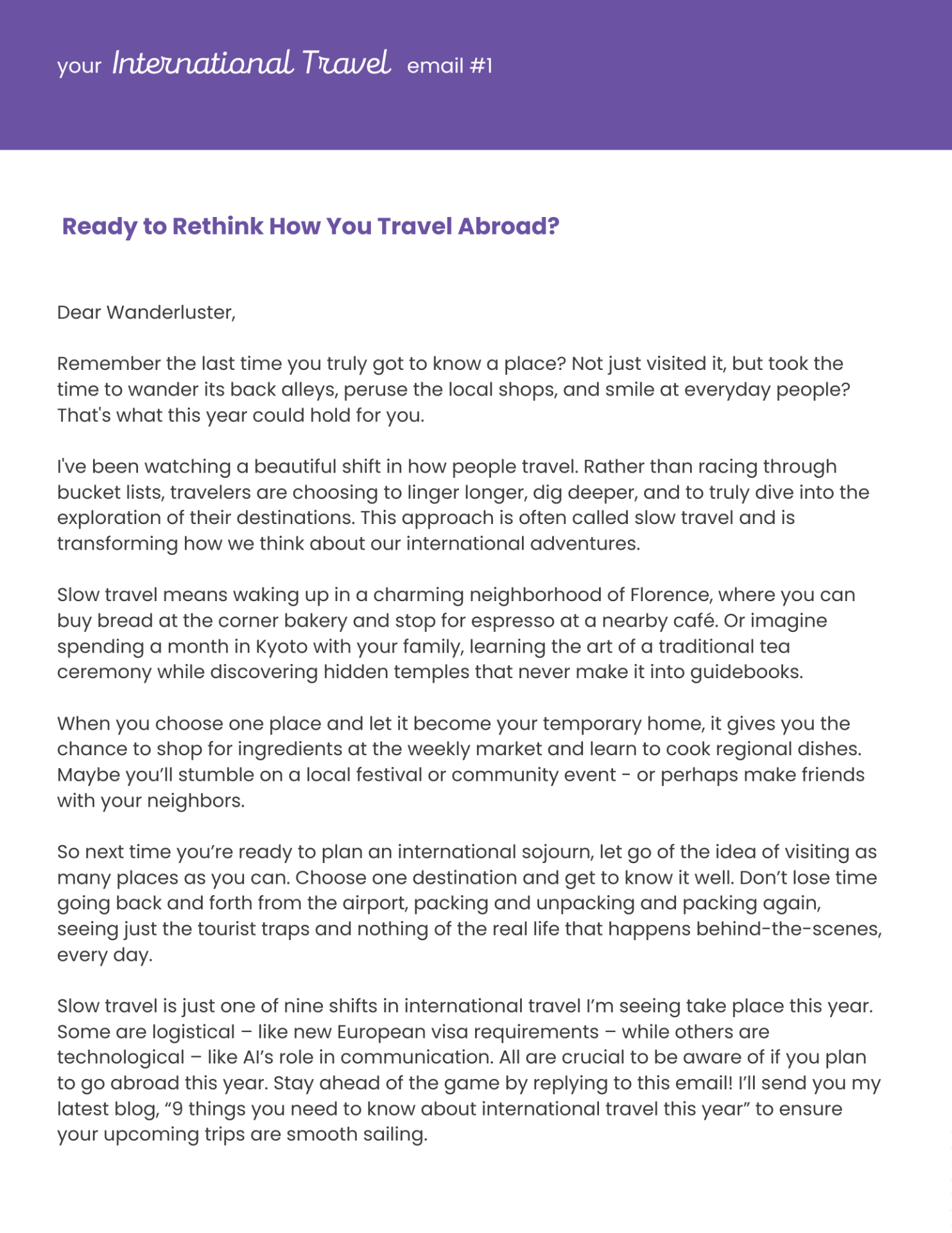 Ready to Rethink How You Travel Abroad? (email) | Wanderlust Social