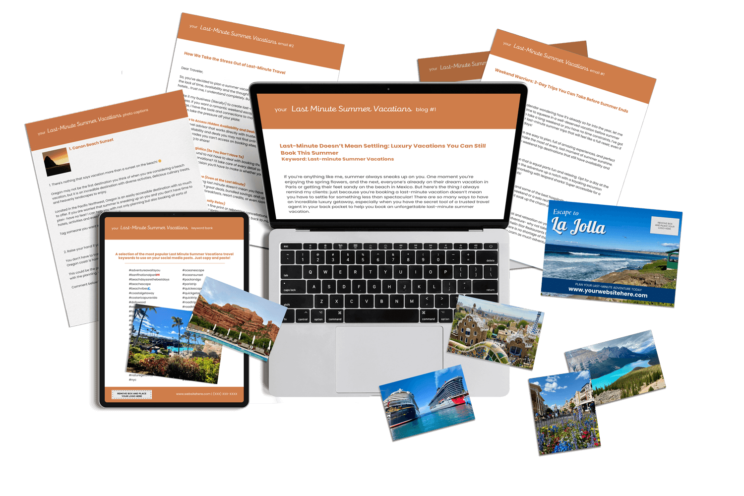 Last-Minute Summer Vacations Marketing Content Bundle | Wanderlust Social
