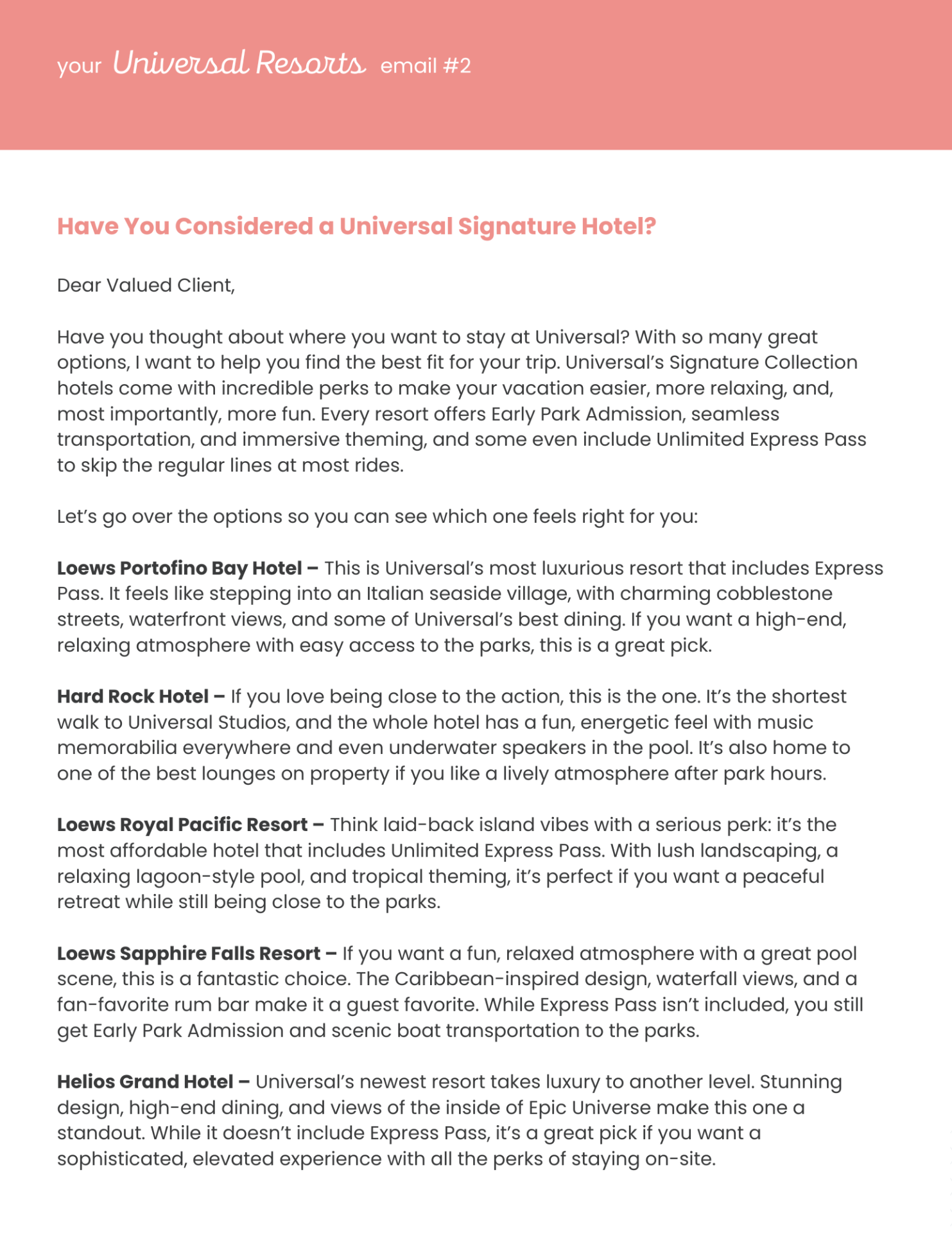 Have You Considered a Universal Signature Hotel? (email) | Wanderlust ...