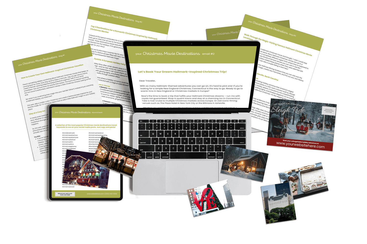 Christmas Movie Destinations Marketing Content Bundle | Wanderlust Social