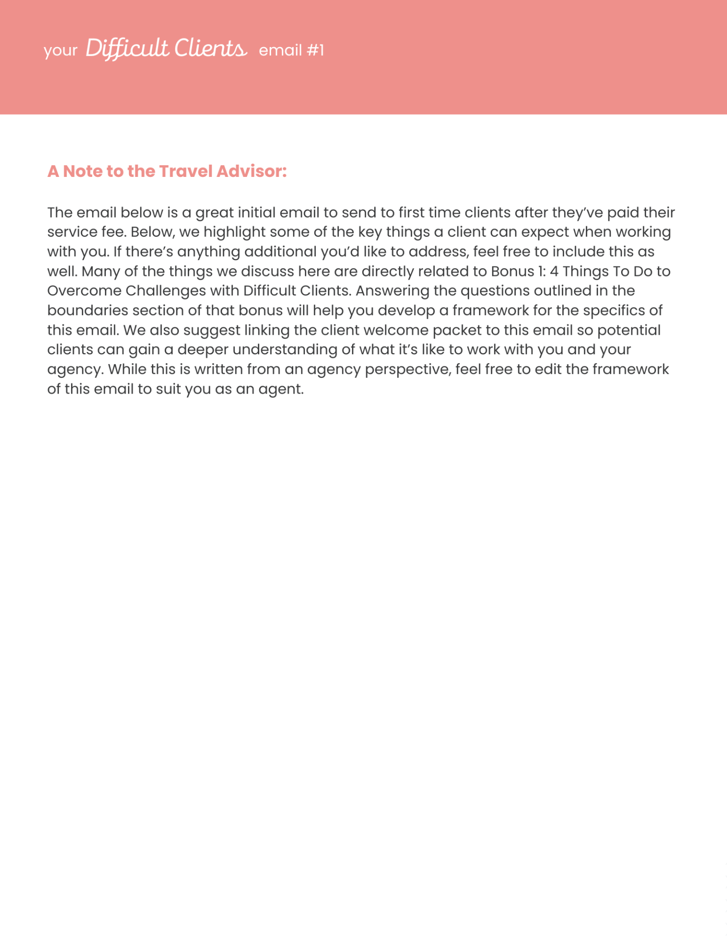 What you can expect while working with [Agency Name], email ...
