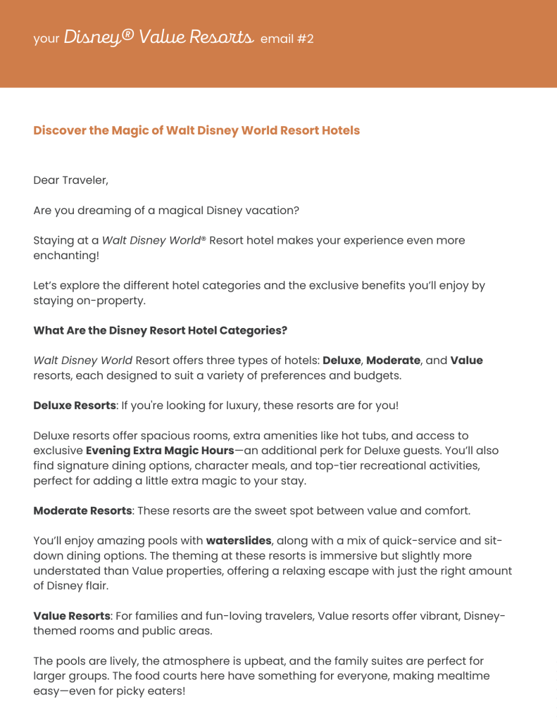 Discover the Magic of Walt Disney World Resort Hotels, email ...