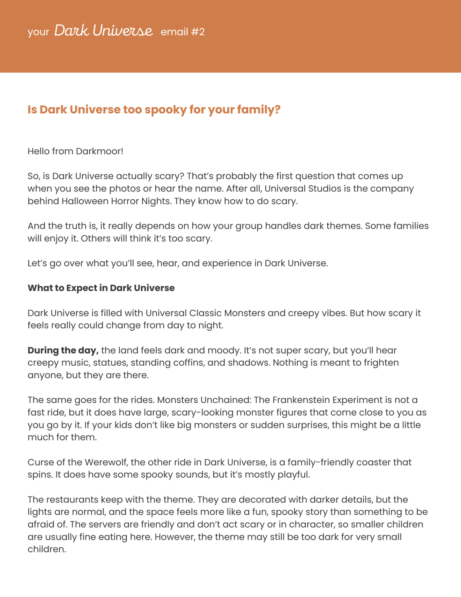 Is Dark Universe too spooky for your family? (email) | Wanderlust Social