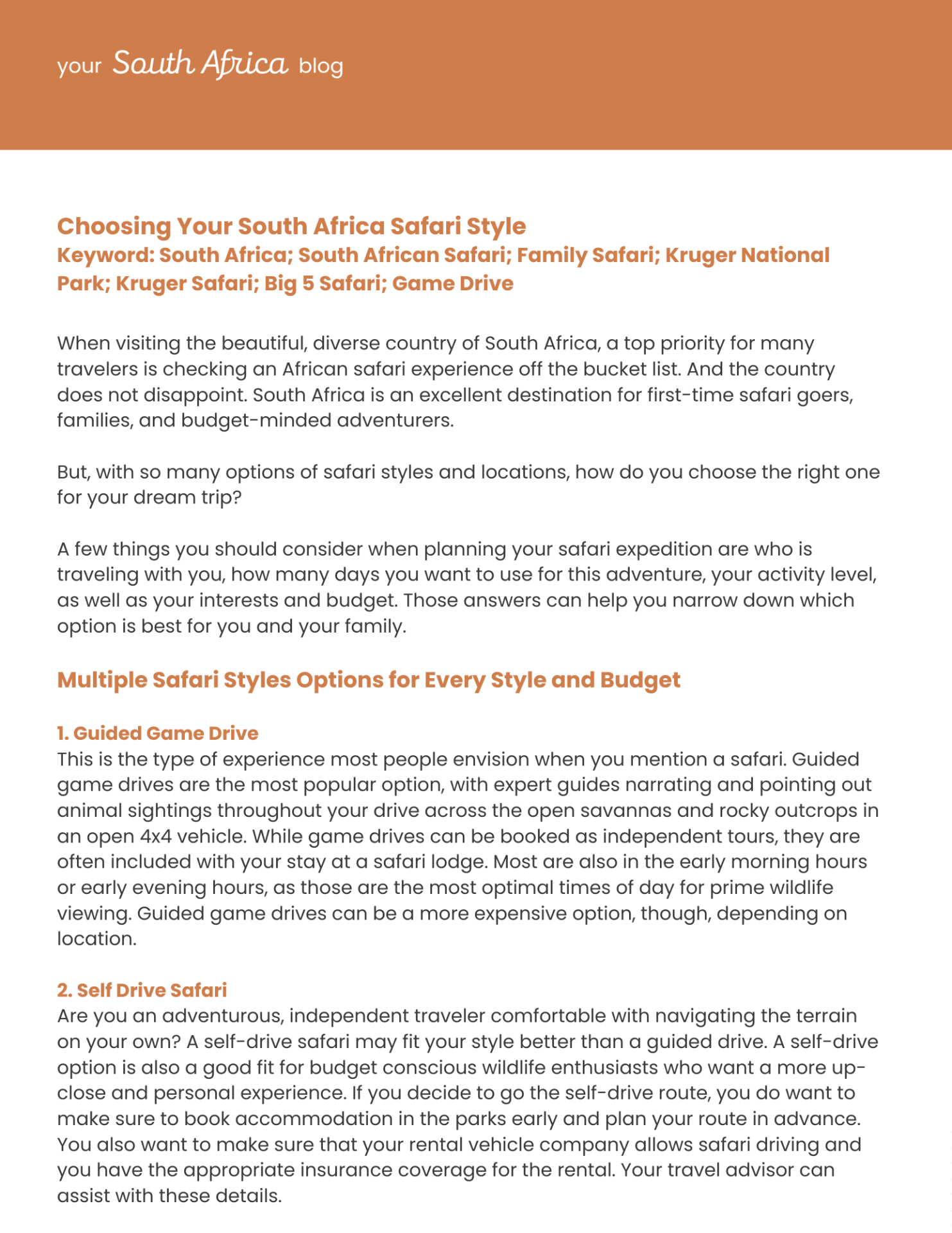 Choosing Your South Africa Safari Style (blog post) | Wanderlust Social