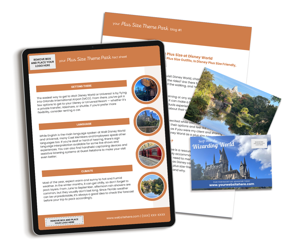 Plus Size Theme Park Marketing Content Bundle | Wanderlust Social