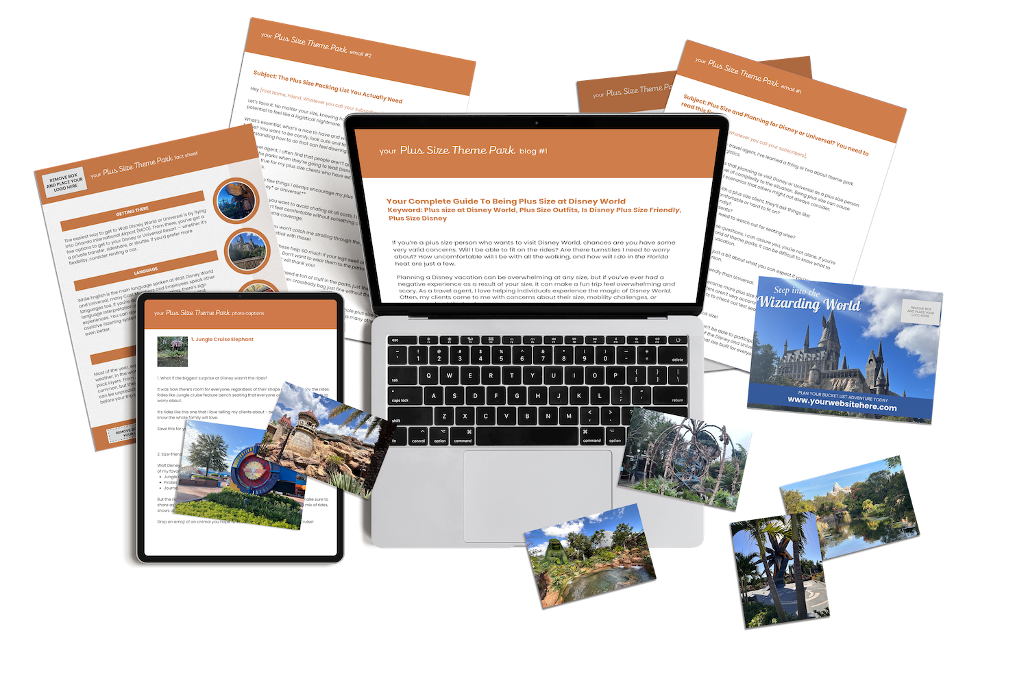 Plus Size Theme Park Marketing Content Bundle | Wanderlust Social